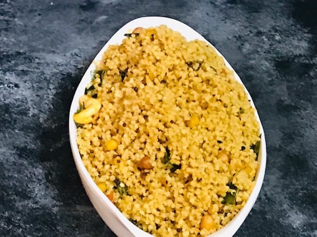 Thinai puliyogare with instant puliyogare mix - Veenas Vegnation